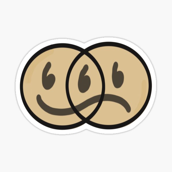 "happy & sad" Sticker by loonaverse29 | Redbubble