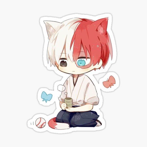"Boku no Hero Academia. Todoroki Shoto. Stickers and Pin Buttons ...