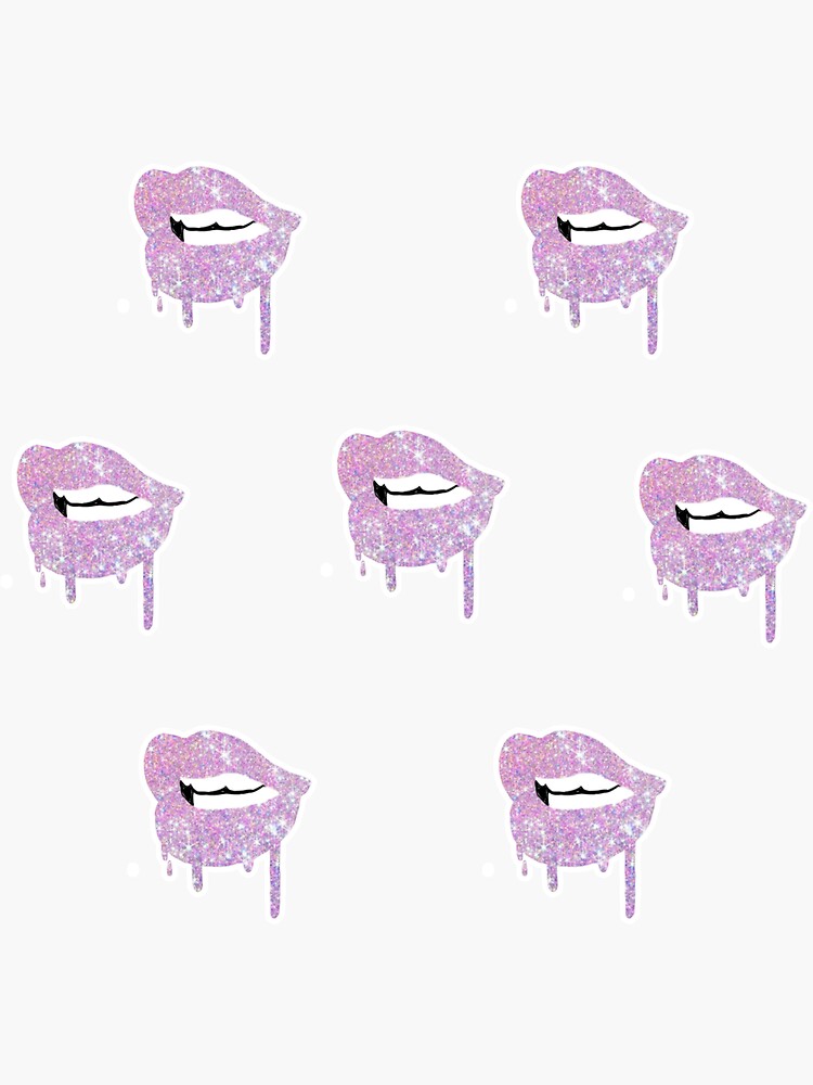 "glitter lip sticker pack" Sticker by shaywileyyyy | Redbubble