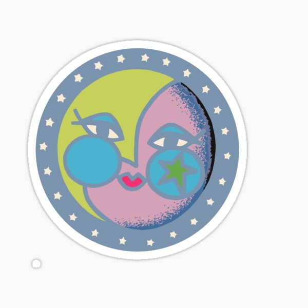 "Blue Moon Star Circle" Sticker for Sale by laurenjones02 | Redbubble