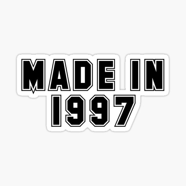 "Made in 1997" Sticker for Sale by Hoildays | Redbubble