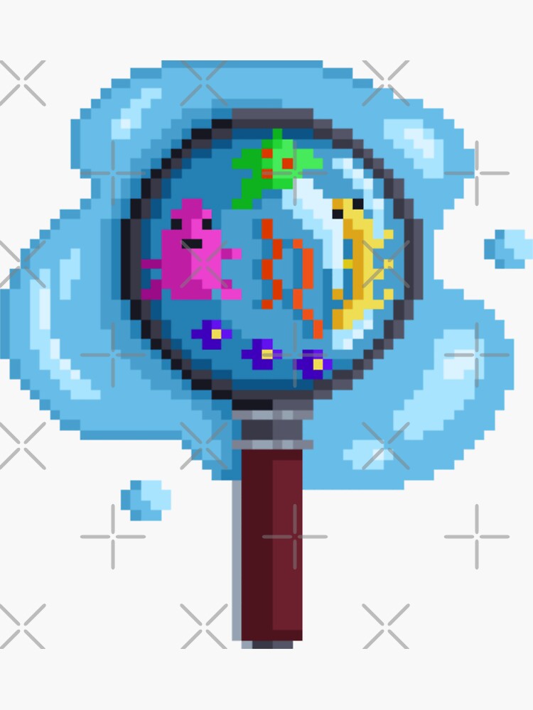 "Pixelated Magnifying Germ and Bacteria" Sticker for Sale by HopeDetour ...