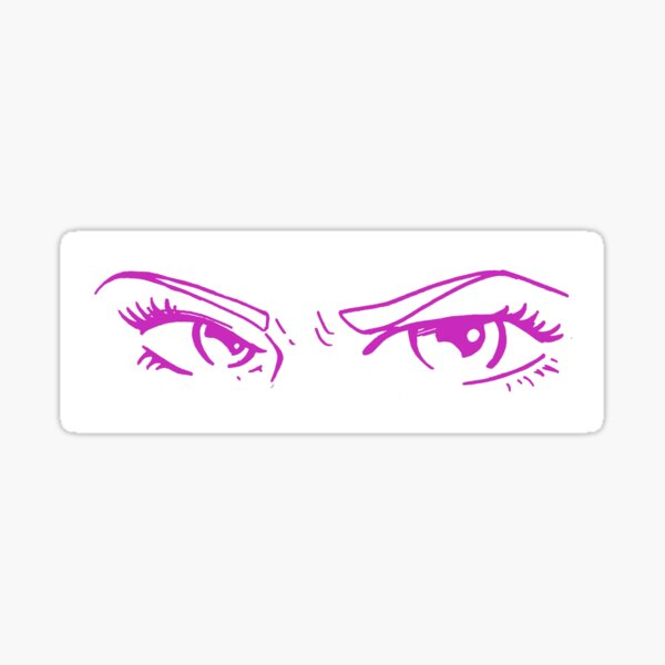 "pink angry eyes" Sticker for Sale by cggtstickers | Redbubble