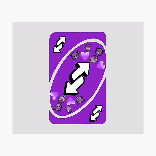 Impression photo « Carte inversée violet Uno », par greys-red12 | Redbubble