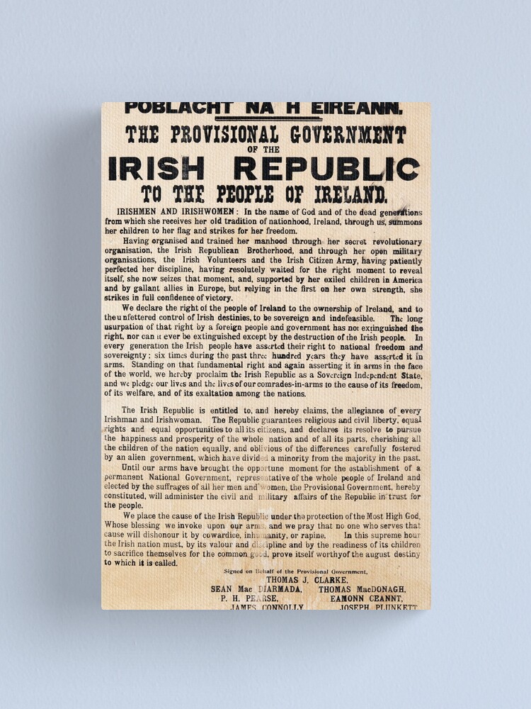 "Irish Proclamation of Independence (High Resolution) " Canvas Print by ...