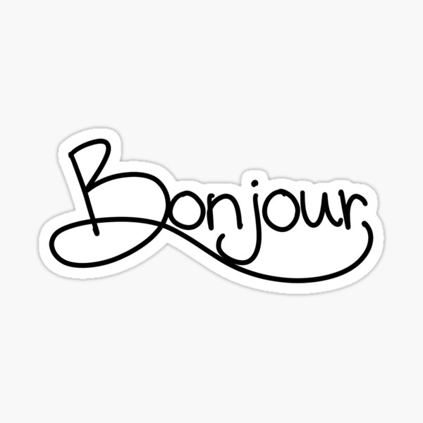 "Bonjour" Sticker by ameliadim | Redbubble