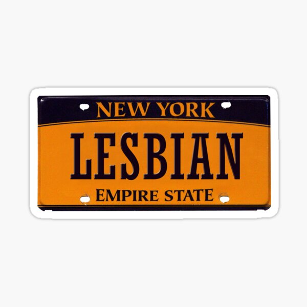 "LESBIAN, NYC Plate Number, LGBT Gift " Sticker for Sale by Tamarage ...