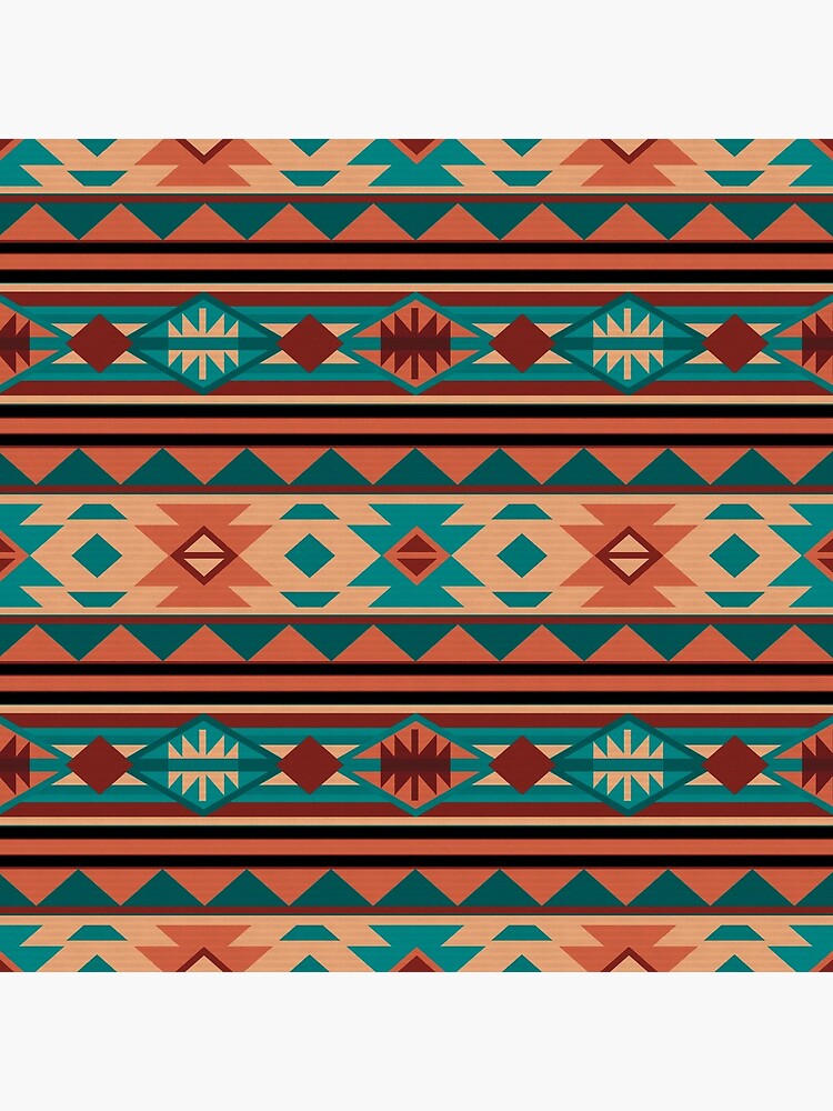 "Southwestern Design Turquoise Beige Terracotta" Throw Pillow by ...