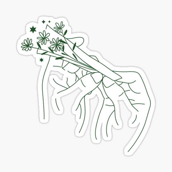"Flower Rolling Magic Pretty Floral Joint Hand Rolled Green" Sticker ...