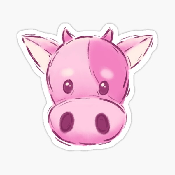 "Pink Cow" Sticker for Sale by julibeam | Redbubble