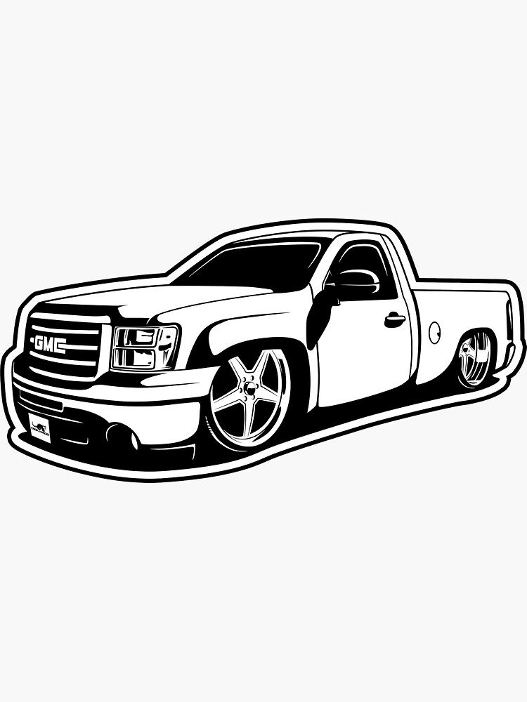 "GMC Single Cab - Billet Wheels" Sticker for Sale by Teesigned | Redbubble