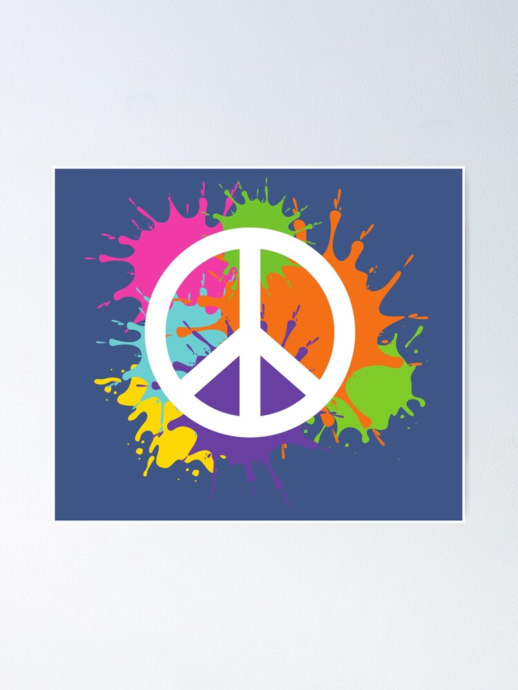 "Peace Sign Paint Splatter" Poster by bemorekind | Redbubble