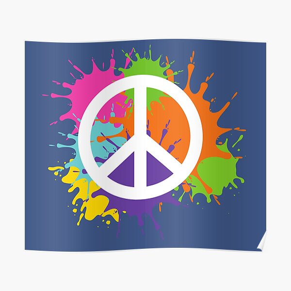 "Peace Sign Paint Splatter" Poster by bemorekind | Redbubble