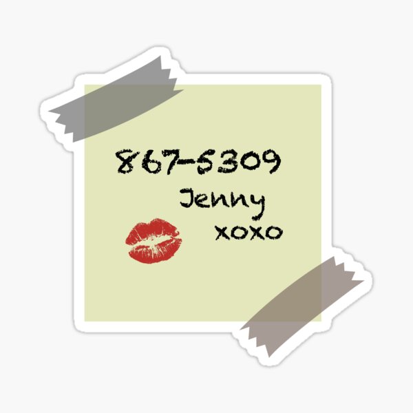 ""8675309 Jenny"" Sticker for Sale by Feel-GoodPrints | Redbubble