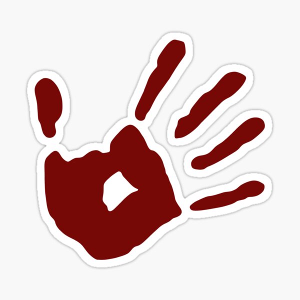 "Bloody Handprint" Sticker by Bielevite | Redbubble