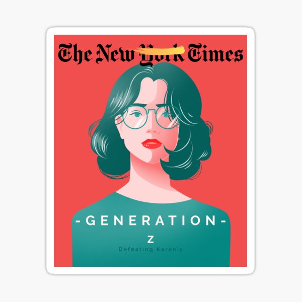 "Generation Z, The New Times Magazine Cover" Sticker for Sale by ...