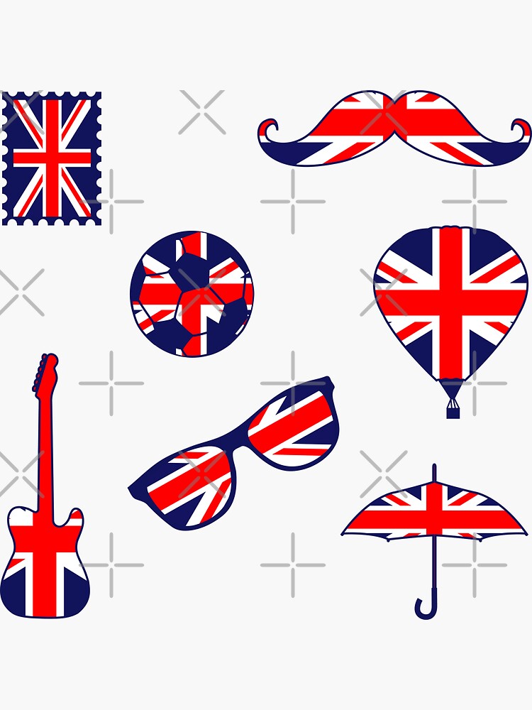 "British Union Jack Shapes Pack" Sticker by HotHibiscus | Redbubble