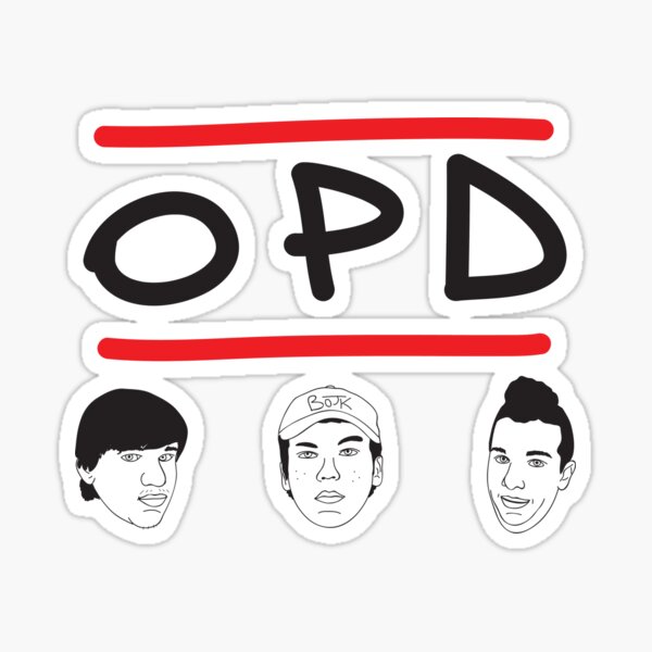 "O.P.D. Faces Logo" Sticker for Sale by dfantow | Redbubble
