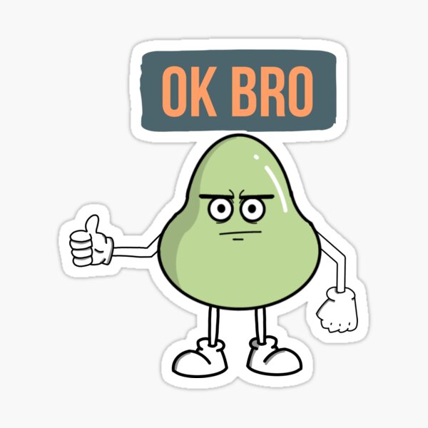 "Funny green color ok bro" Sticker for Sale by Ihsansahrul | Redbubble