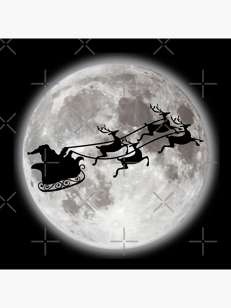 Santa Flying Across The Moon 1+ Thousand Santa Flying Over Moon