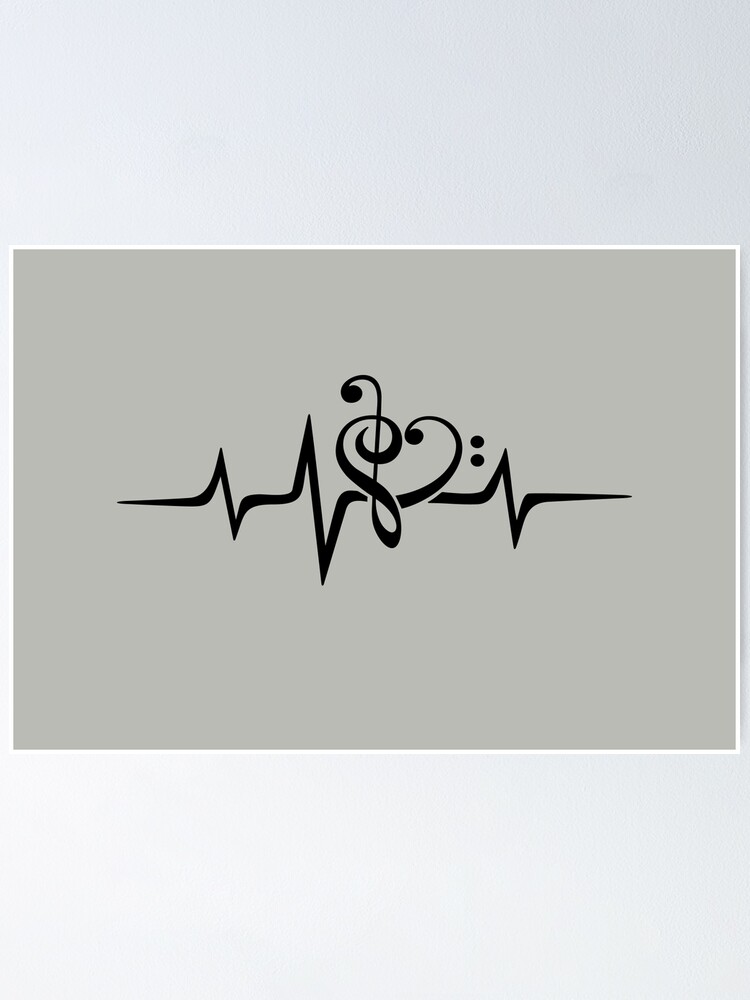 "MUSIC HEART PULSE, Love, Music, Bass Clef, Treble Clef, Classic, Dance ...