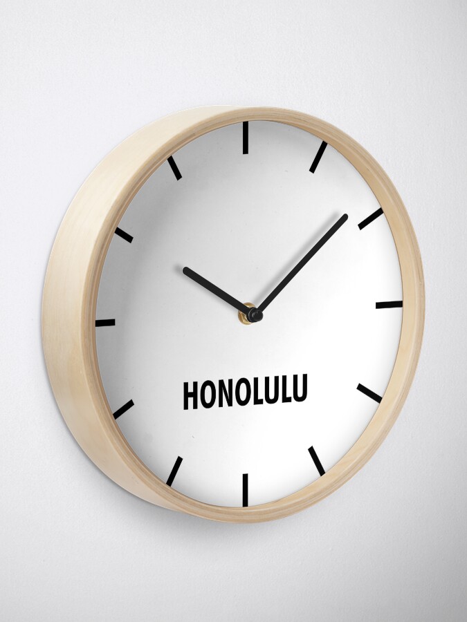 "City name, Time zone, Honolulu" Clock for Sale by ondrejcreates ...