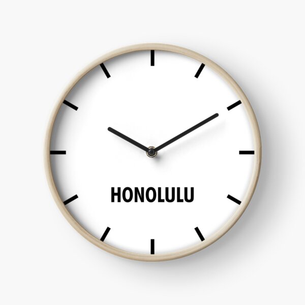 "City name, Time zone, Honolulu" Clock for Sale by ondrejcreates ...