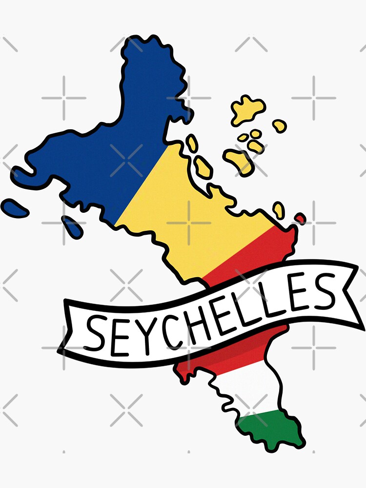 "Seychelles Flag Map Sticker" Sticker by Drawingvild | Redbubble