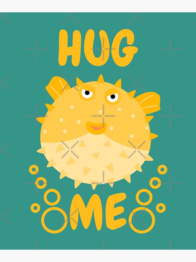"Hug Me Puffer Fish" Mounted Print for Sale by Lulupainting | Redbubble
