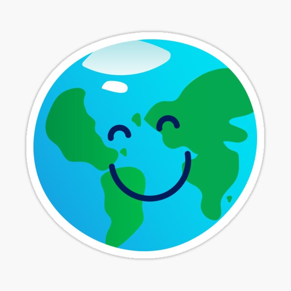 "Happy healthy smiling earth, ecology concept" Sticker for Sale by ...
