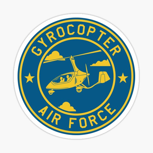 "Gyrocopter Air Force - Badge - Ultralight" Sticker by mongolife ...