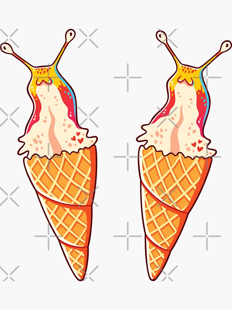 "Snail Ice Cream" Sticker for Sale by LydiaLyd | Redbubble