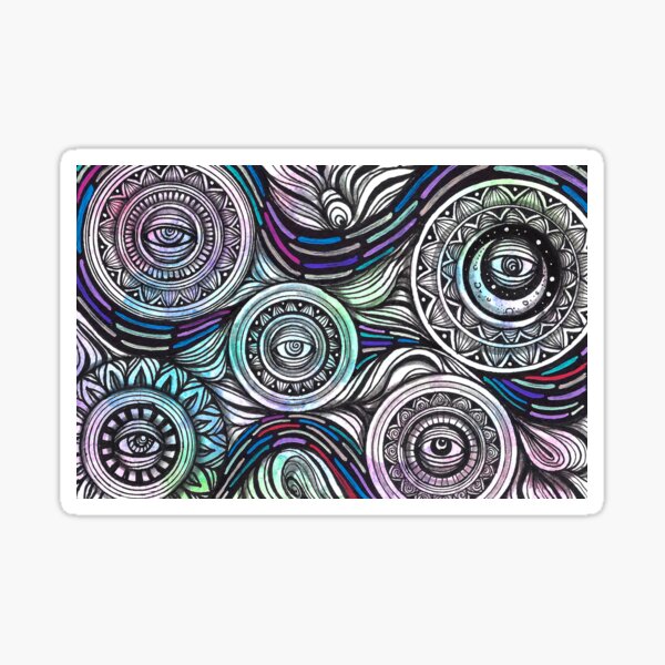 "Trippy Art, Connected Eye" Sticker by mayescol | Redbubble