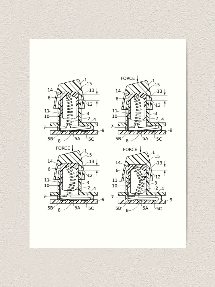 "IBM Buckling Spring Model F M Keyboard Keypress" Art Print for Sale by ...