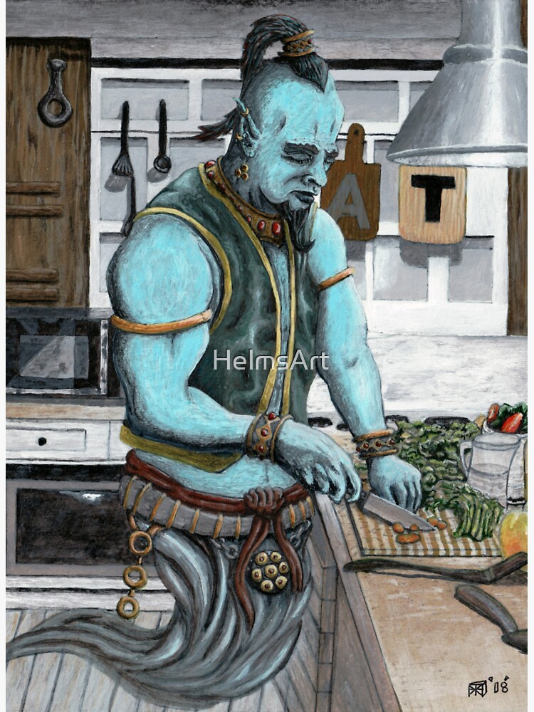 "Genie Cooking Kitchen Magic Fantasy Art Image" Sticker by HelmsArt ...