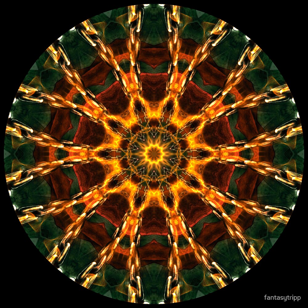 "Flame Chain Kaleidoscope 02" by fantasytripp | Redbubble