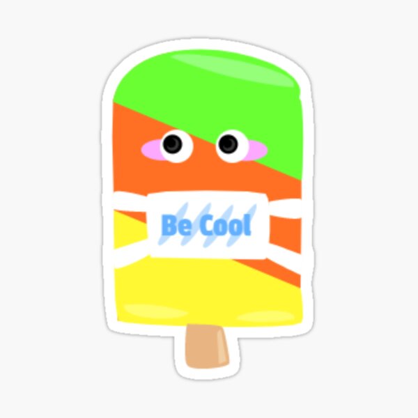 "Kawaii Popsicle with Face Mask" Sticker for Sale by KacyCupcake ...