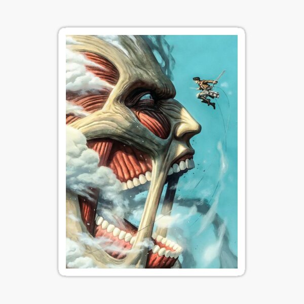 "Attack on Titan - Titan Colossal" Sticker by Limonine | Redbubble