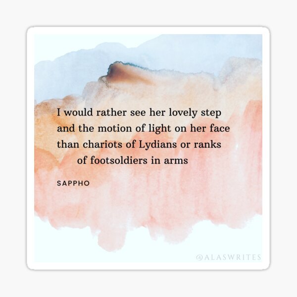 "Watercolour Sappho Quote" Sticker for Sale by alasjayne | Redbubble