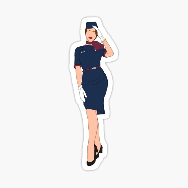 "FLIGHT ATTENDANT" Sticker by LibraDraws | Redbubble
