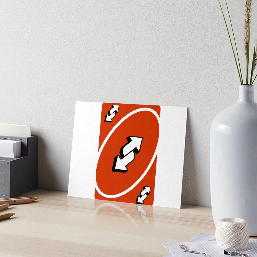 "Red uno reverse card" Art Board Print by Methodform | Redbubble