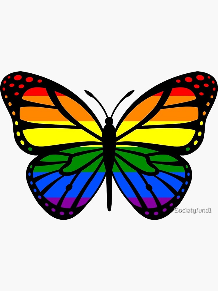 "Pride butterfly " Sticker by Societyfund1 | Redbubble