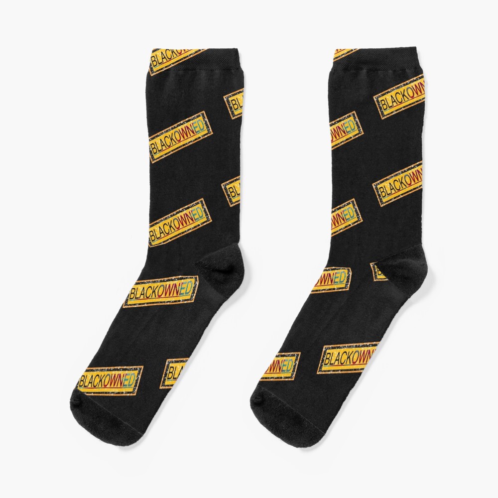 "Black Owned Stamp" Socks for Sale by PurpleCanvas | Redbubble