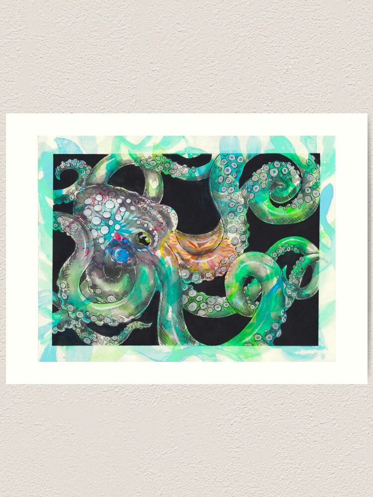 "Negative Space Octopus" Art Print for Sale by Eliselab | Redbubble