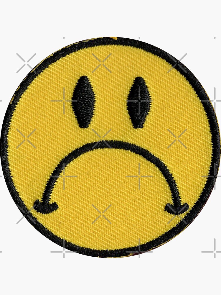 "Sad Face Sticker" Sticker for Sale by designolo | Redbubble