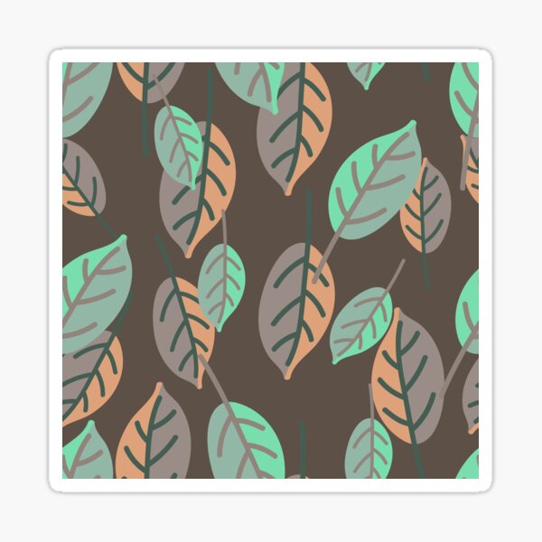 "simple green and brown leaves" Sticker for Sale by aymanepics | Redbubble