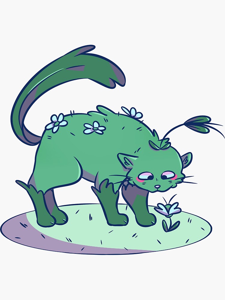 "Leaf Cat" Sticker by Cattre | Redbubble