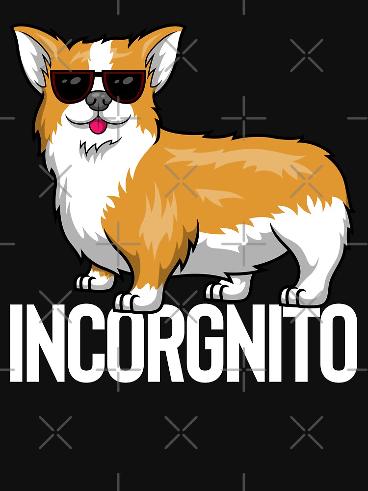 "Incorgnito - Incognito Corgi" Essential T-Shirt for Sale by ...