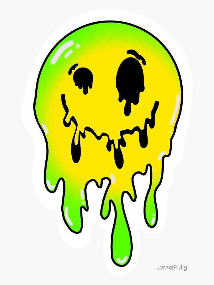 "Melting smiley face " Sticker for Sale by JennaFully | Redbubble