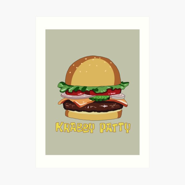 "SpongeBob’s Squarepants Krabby Patty" Art Print by thebcarts | Redbubble
